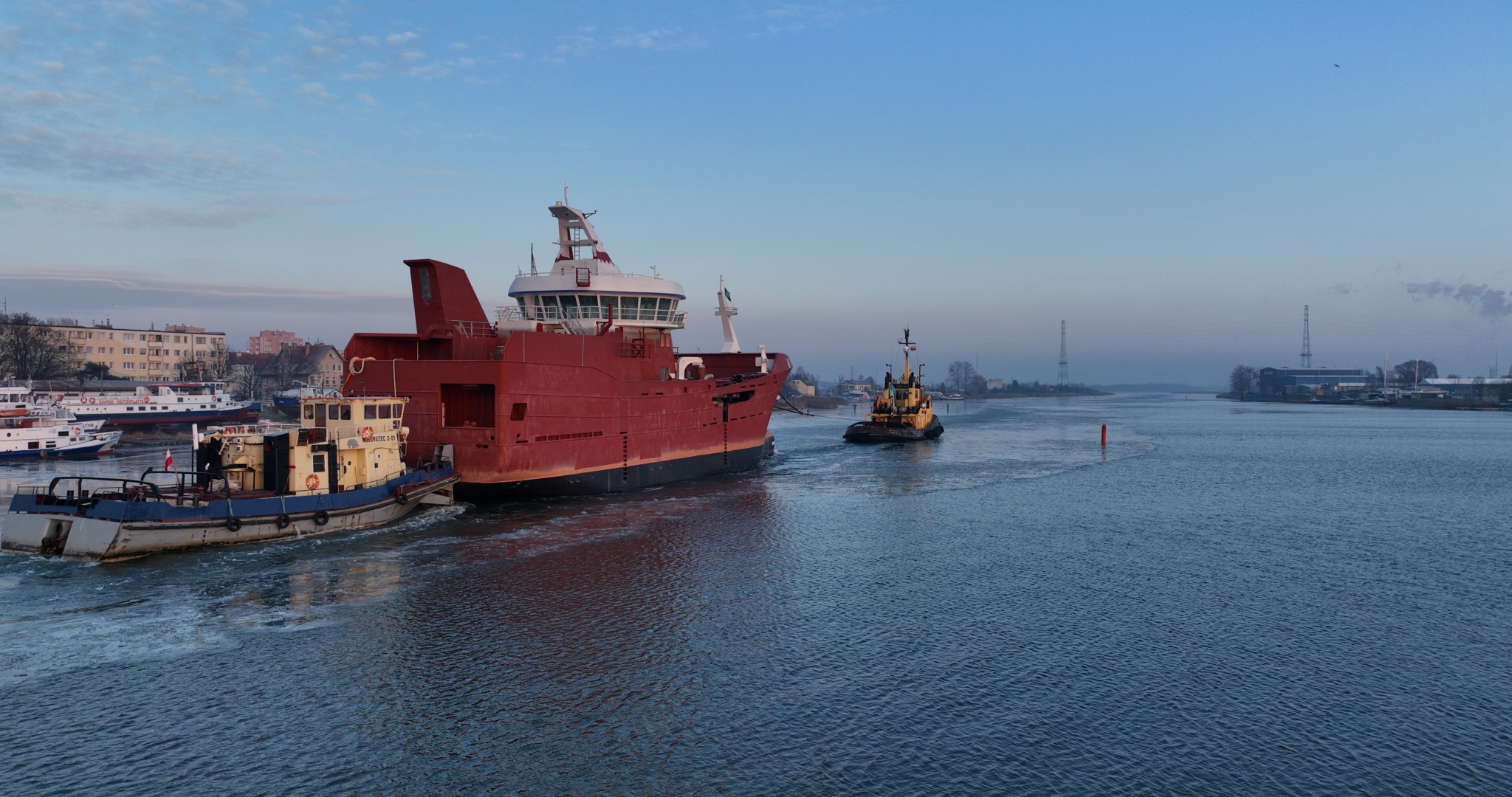 The hull of a ship built by Marine Projects sailed to Norway ...