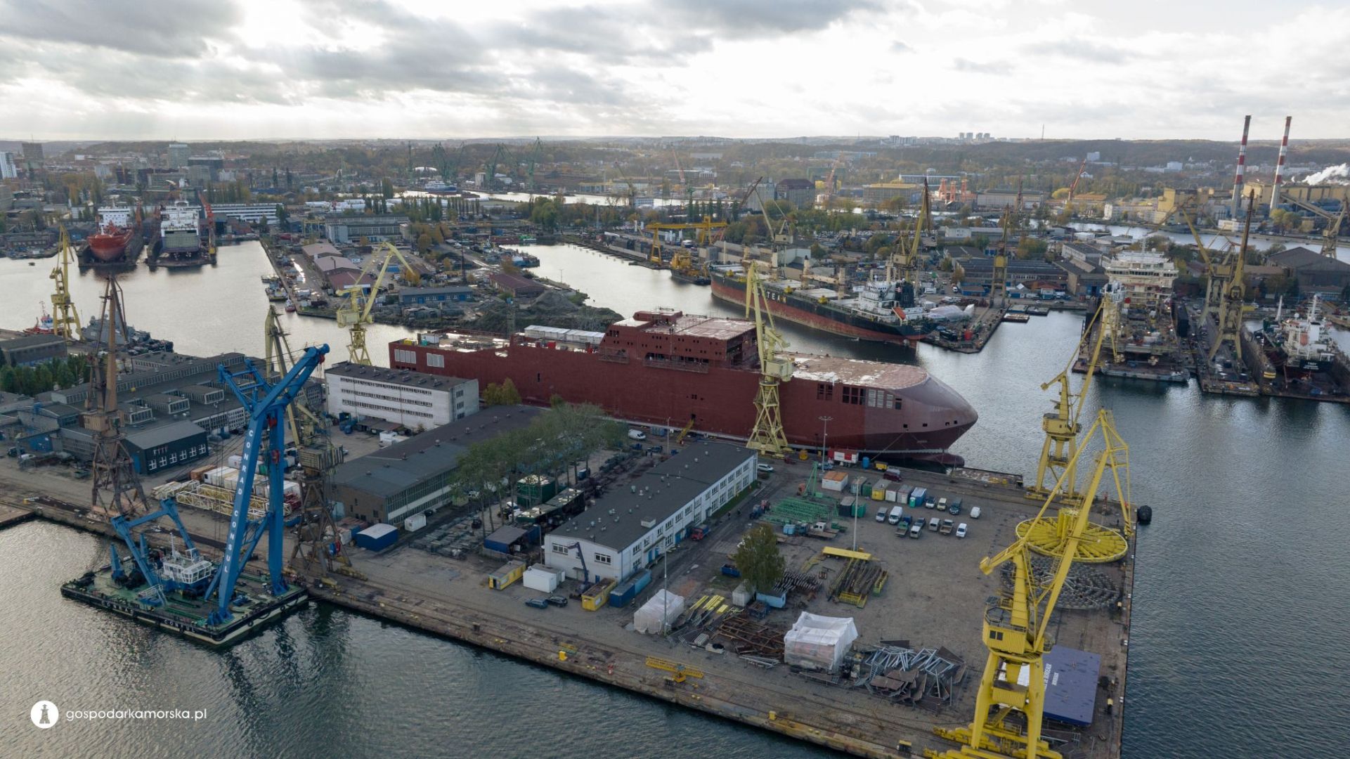 The first ferry under the "Batory" program being finished at the wharf ...